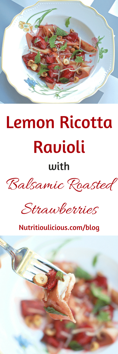 Lemon Ricotta Ravioli with Balsamic Roasted Strawberries