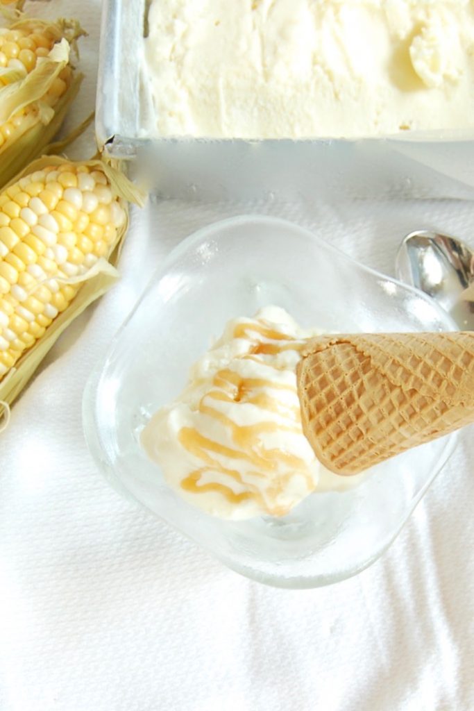 Caramel Corn Frozen Yogurt {Made with Less Added Sugar}